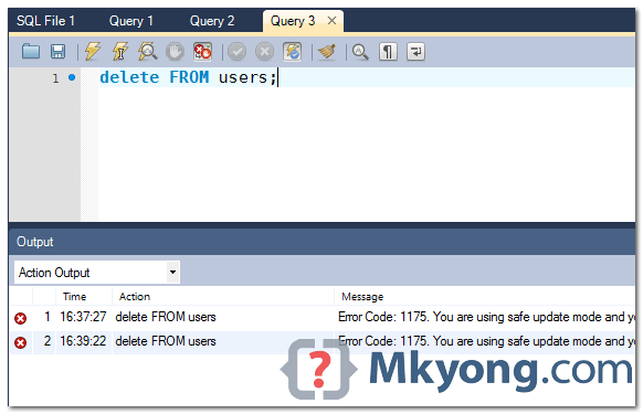 无法删除mysql Workbench中的记录 Csdn博客 