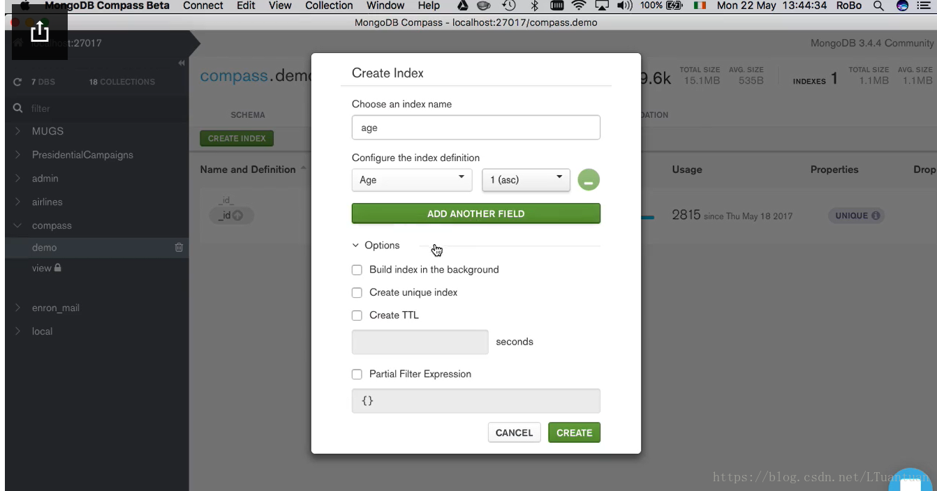 利用mongo Compass 整体导入和导出mongo数据-CSDN博客
