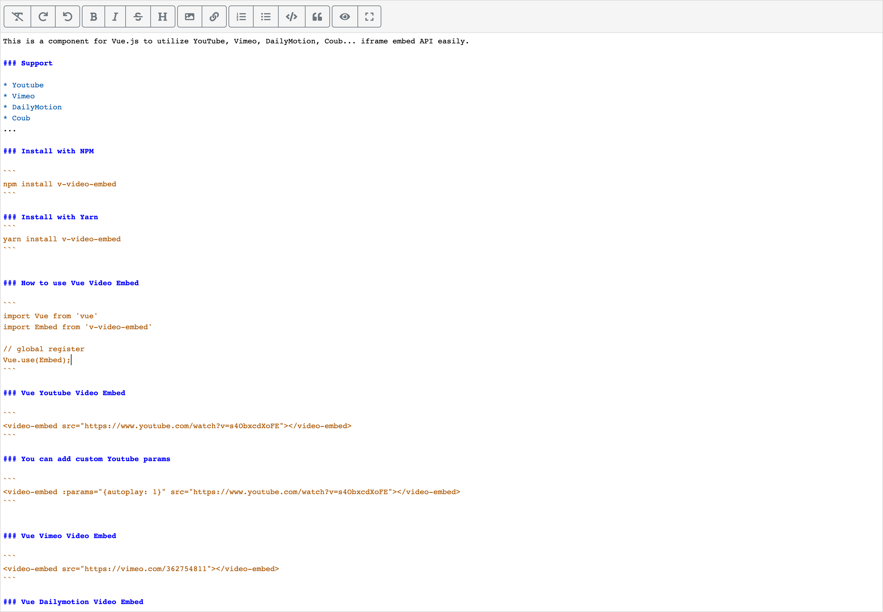 Vue Js的vue Markdown编辑器组件 Csdn博客