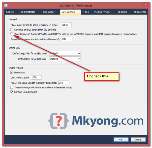 无法删除mysql Workbench中的记录 Csdn博客 