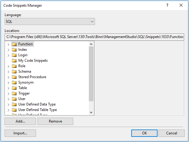 SQL Server Management Studio中SQL代码段_culuo4781的博客-CSDN博客