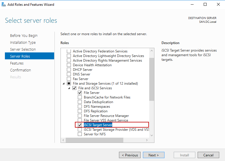 配置iscsi服务器_在Windows Server 2016上安装和配置iSCSI目标服务器-CSDN博客