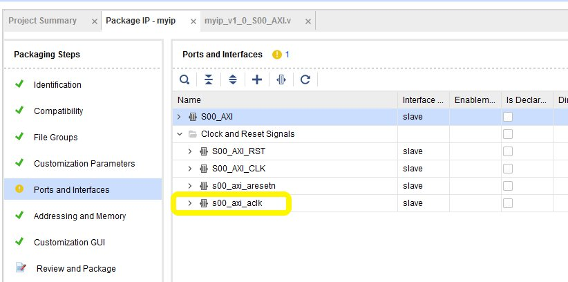 vivado中自定义AXI4 IP核报错 ：ASSOCIATED_BUSIF bus parameter is missing._bus ...