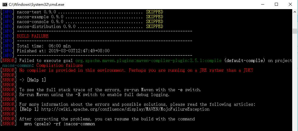 cmd中mvn命令Perhaps you are running on a JRE rather than a JDK?_mvn 运行在jre ...