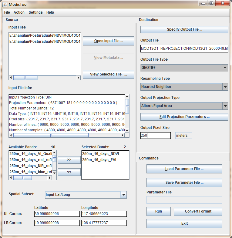 MRT(MODIS Reprojection Tool)安装、影像批量拼接、重投影和格式转换_mrt批量拼接-CSDN博客