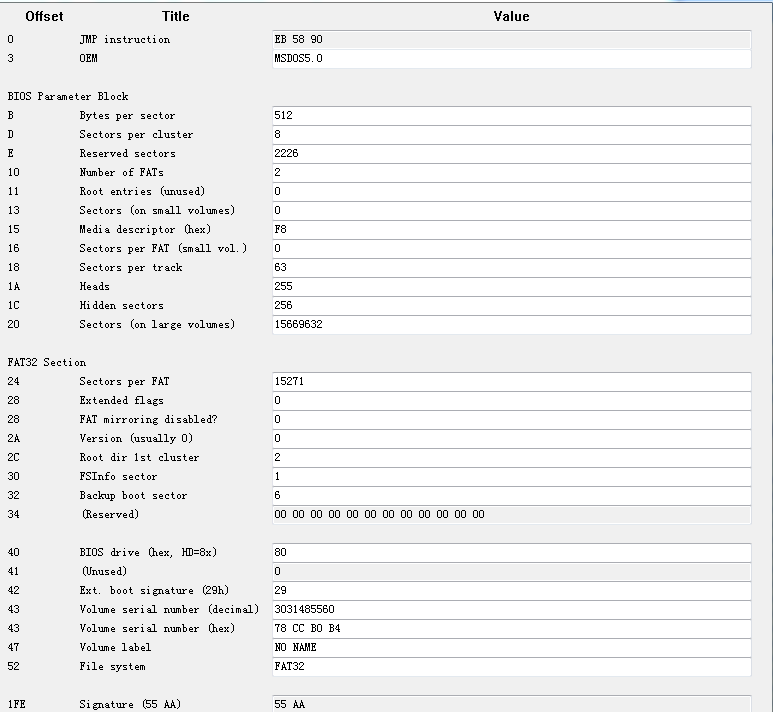 用WinHex软件解析FAT32文件系统_1.利用winhex软件,打开fat32文件系统,通过dbr里提供的信息,手工计算fat1的大小和 ...