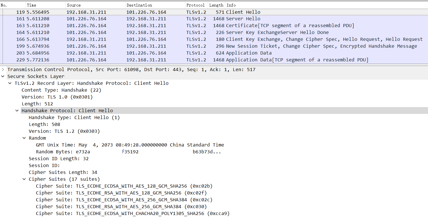 Wireshark抓包微信Web详细分析HTTPS通信中TLS/SSL工作原理_tsl双向认证过程 wireshark抓包-CSDN博客