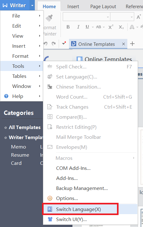 WPS国际版添加中文包