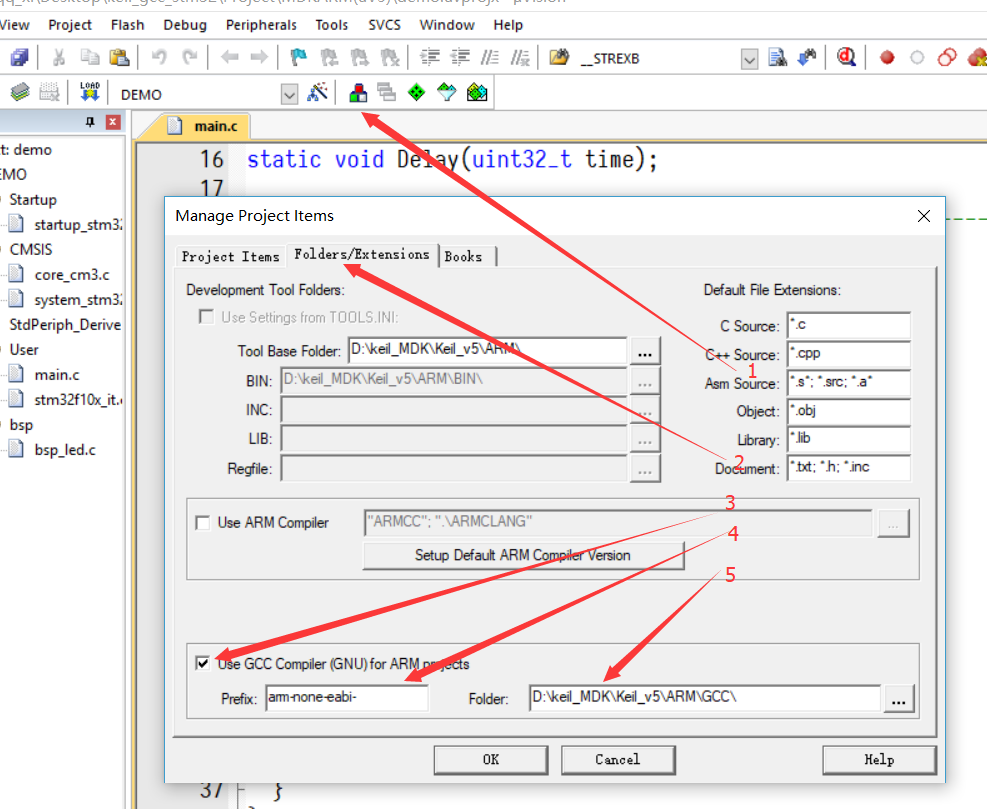 在Keil5中配置使用GCC编译器开发STM32_keil5设置编译参数-CSDN博客