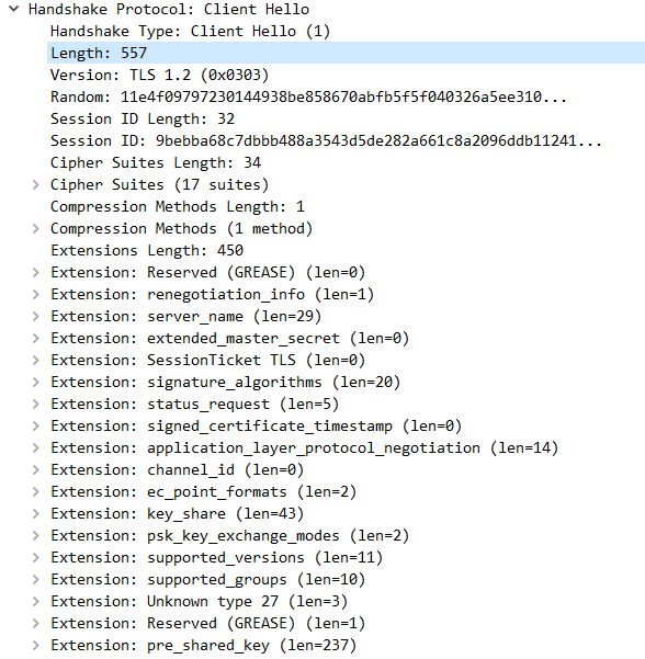 TLS1.3抓包分析（1）——ClientHello_连接什么网站可以获取tlsv1.3数据-CSDN博客