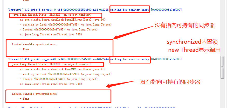 JAVA并发| 记录一次死锁（二）与Locked ownable synchronizers_locked ownable synchronizers:-CSDN博客
