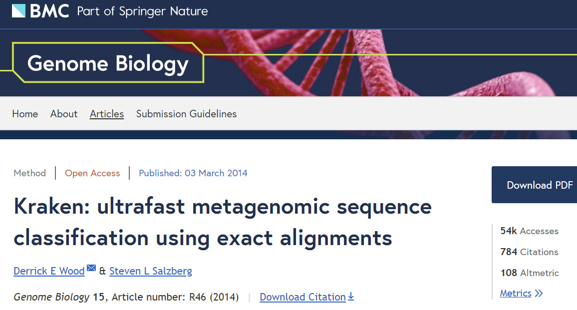 Kraken：使用精确比对的超快速宏基因组序列分类软件_ultrafast metagenomic sequence classification usin-CSDN博客