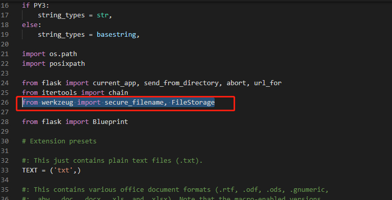flask开发导入flask_uploads包时提示"ImportError: cannot import name 'secure_filename' from 'werkzeug ...