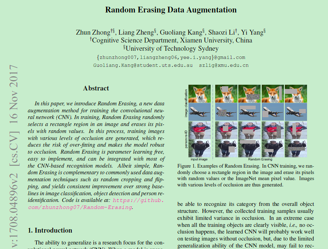【ReID】【skimming】Random Erasing Data Augmentation-CSDN博客