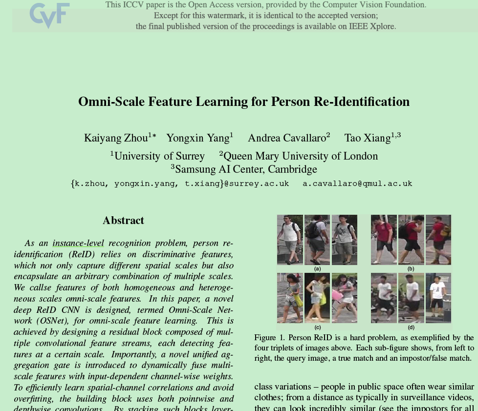 【ReID】Omni-Scale Feature Learning for Person Re-Identification-CSDN博客