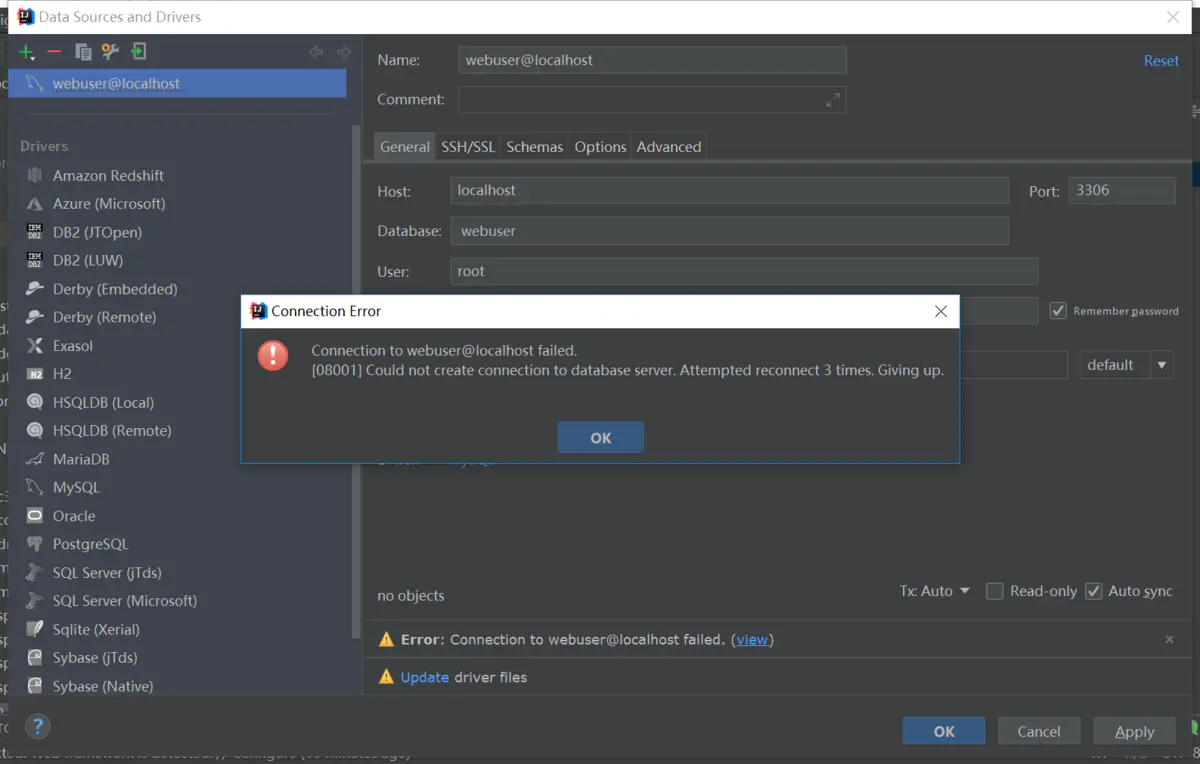 IDEA连接MySQL（版本8）数据库失败的解决方法（报错08001）_[08001] ssl connection required, but not provided -CSDN博客