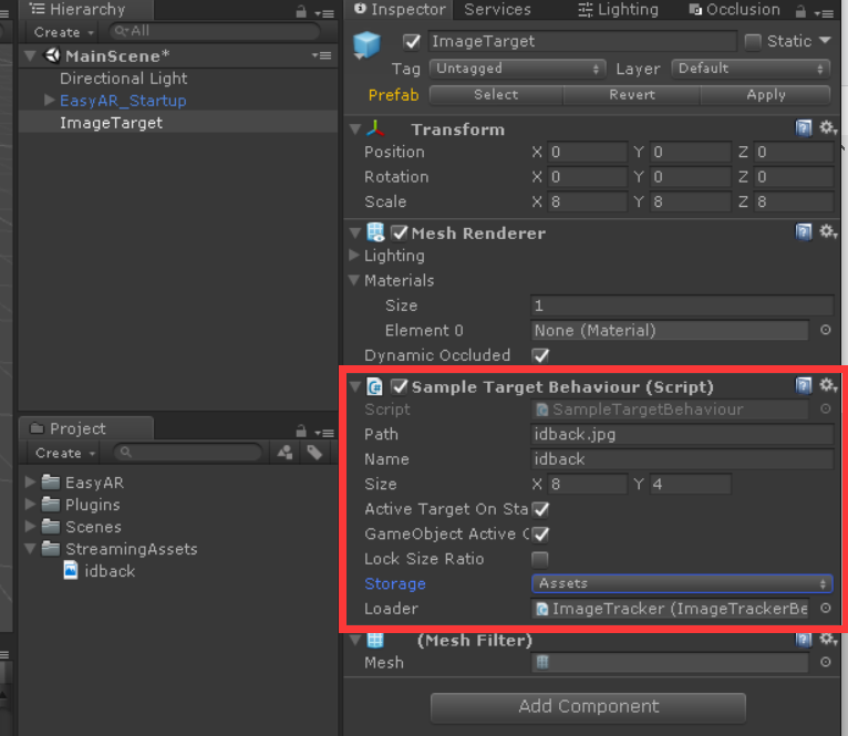 Unity 与EasyAR结合 新手入门教程_unityar用easyar做的项目如何改成用vuforia做的-CSDN博客