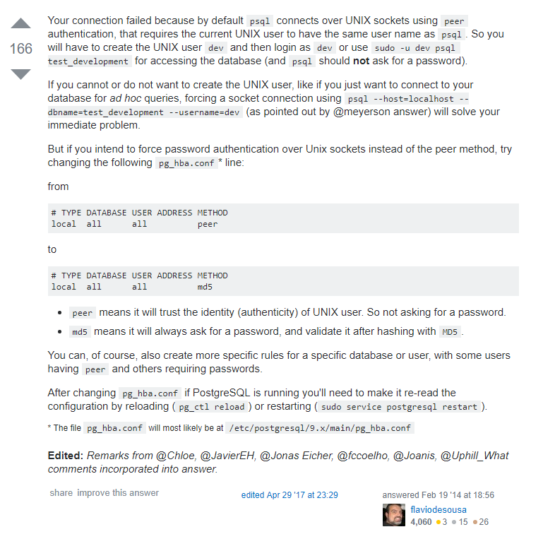 Postgresql 登录报错 Psql Fatal Peer Authentication Failed For Userpsql Fatal Peer 6283