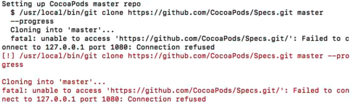 解决Failed to connect to 127.0.0.1 port 1080: Connection refused 报错_failed to connect to 127.0.0.1 ...