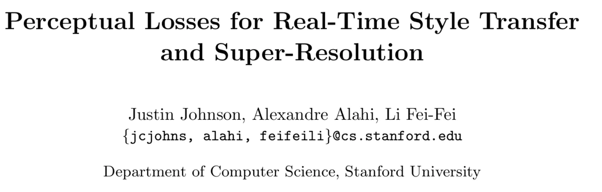 《Perceptual Losses for Real-Time Style Transfer and Super-Resolution》论文 ...