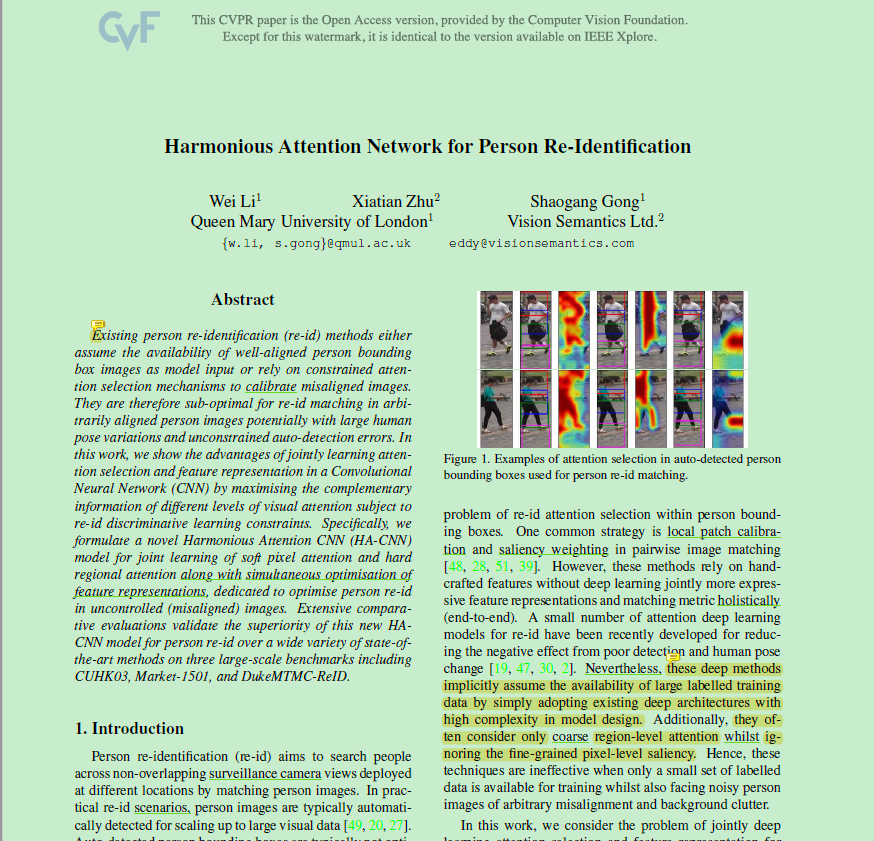 【ReID】Harmonious Attention Network for Person Re-Identification-CSDN博客