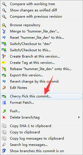 合并单个commit到指定分支上——tortoisegit cherry pick 的使用_cherry pick this commit-CSDN博客