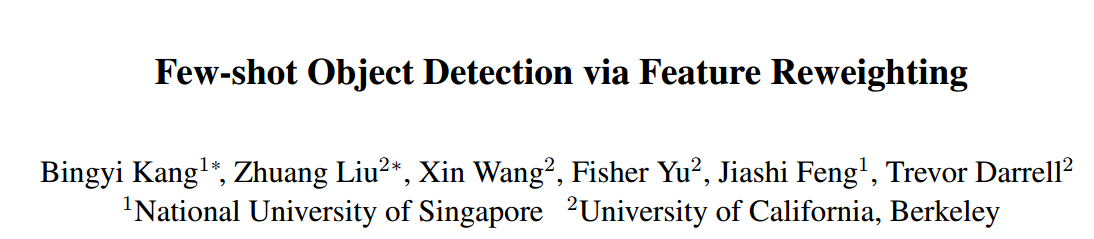 (Few-shot detection)Review: Few-shot Object Detection via Feature Reweighting_few-shot object ...