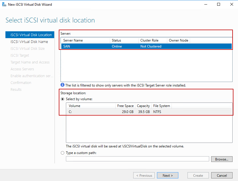配置iscsi服务器_在Windows Server 2016上安装和配置iSCSI目标服务器-CSDN博客