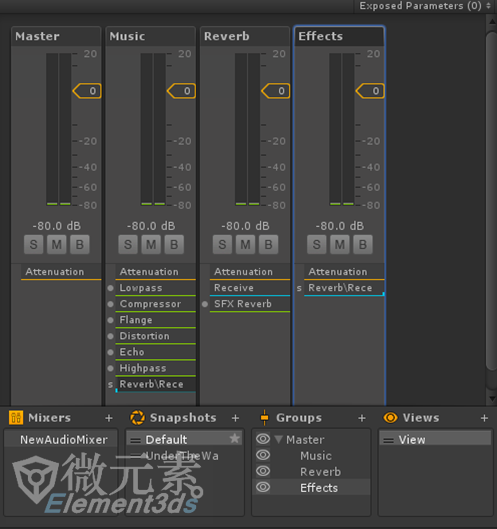 Unity AudioMixer效果器设置_unity由效果器使用是什么意思-CSDN博客