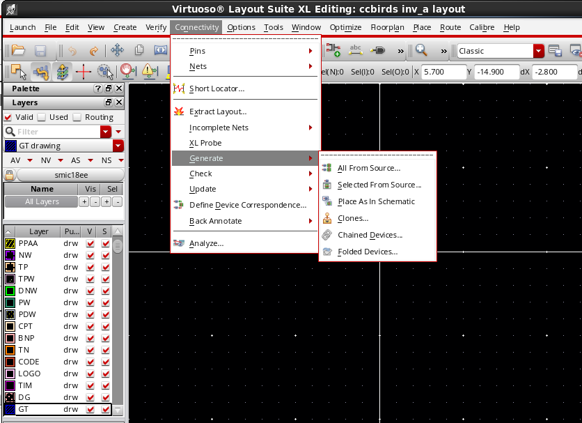 集成电路设计学习笔记（二）基于IC617反相器设计之layout_ic617 layout 创建mos版图-CSDN博客