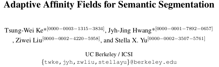 语义分割之Adaptive Affinity Fields for Semantic Segmentation-CSDN博客