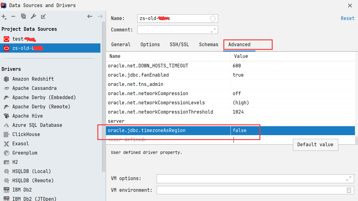 idea自带数据库连接工具,连接数据库报错ORA-01882: timezone region not found_[60000][604] ora-00604: error occurred ...