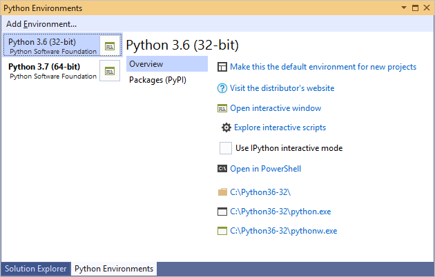 Cómo crear y administrar el entorno de Python en Visual Studio ...