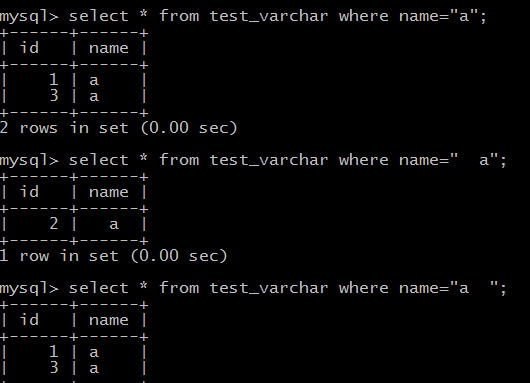 MySQL的char和varchar针对空格的处理_mysql vachar为什么会字符串自动去除开头的空格-CSDN博客