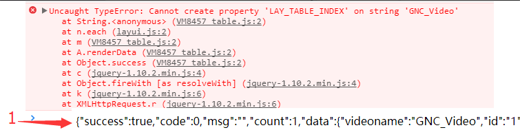 Cannot Create Property Laytableindex On String Layui数据表格数据加载异常layui Cannot Create 