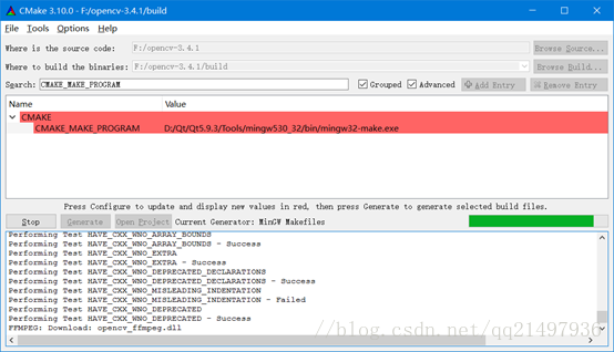OpenCV开发笔记（〇）：使用mingw530_32编译openCV3.4.1源码，搭建Qt5.9.3的openCV开发环境_人工智能_红模仿的小作坊-CSDN博客