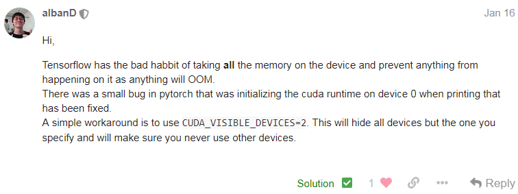Pytorch与tensorflow模型同时使用出现cuda Out Of Memory的问题同一个虚拟环境同时用tensorflow与 