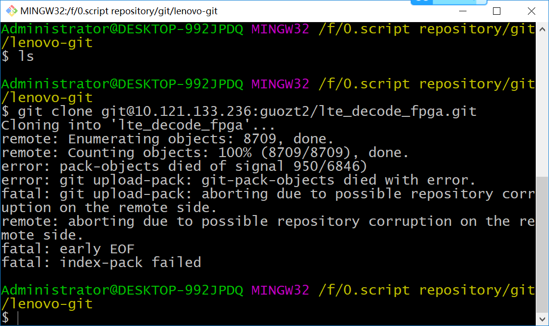 [git]error: pack-objects died of signal_error: pack-objects died of signal 9-CSDN博客