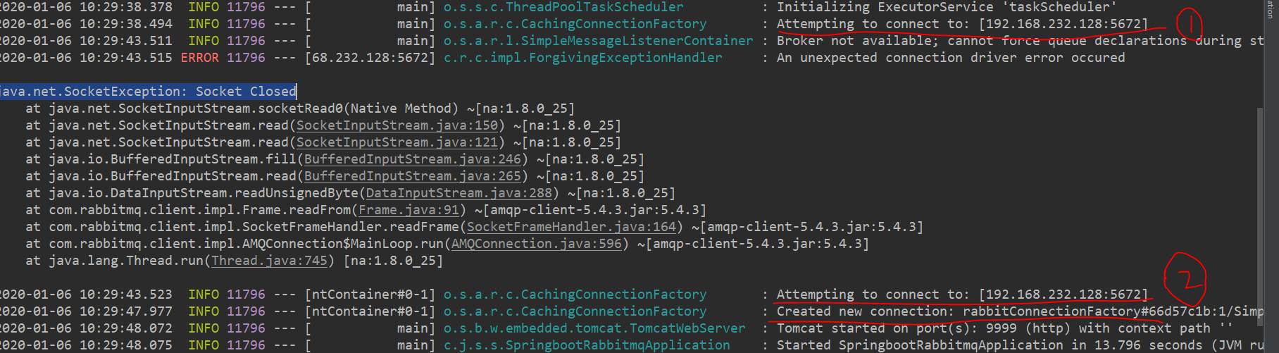Springbootrabbitmq启动出现报错问题总结springboot集成rabbitmq报错 Csdn博客 