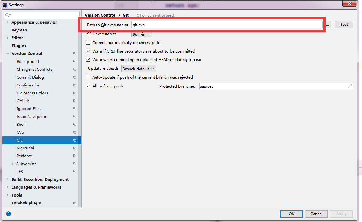 idea中报Can't start Git: git.exe The path to Git executable is probably not valid. Fix it_idea中fix ...
