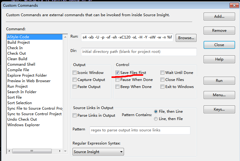 Source Insight 4.0 中如何配置格式化工具AStyle_source insight4.0上配置astyle win10-CSDN博客