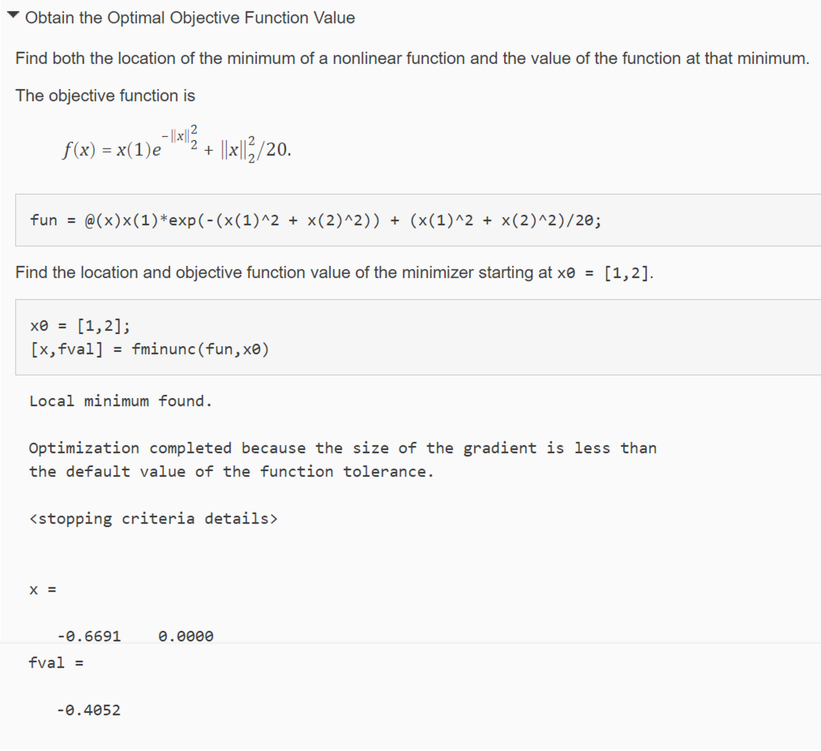 Matlab优化函数fminuncfminunc函数matlab Csdn博客 