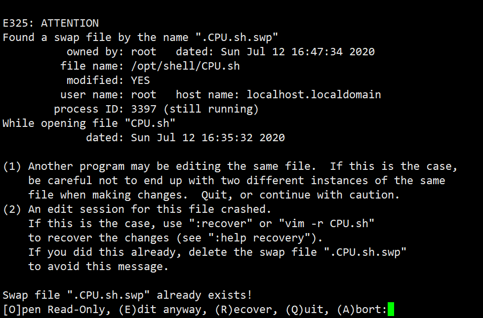 vim打开脚本时出现e325:attention_vim attention-CSDN博客