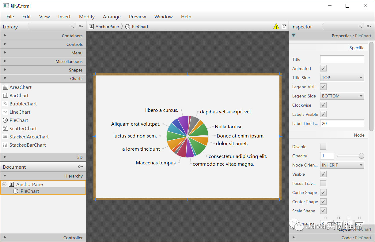 JavaFX之Scene Builder详细使用说明之组件篇（4）——图表组件_scenebuilder饼状图-CSDN博客