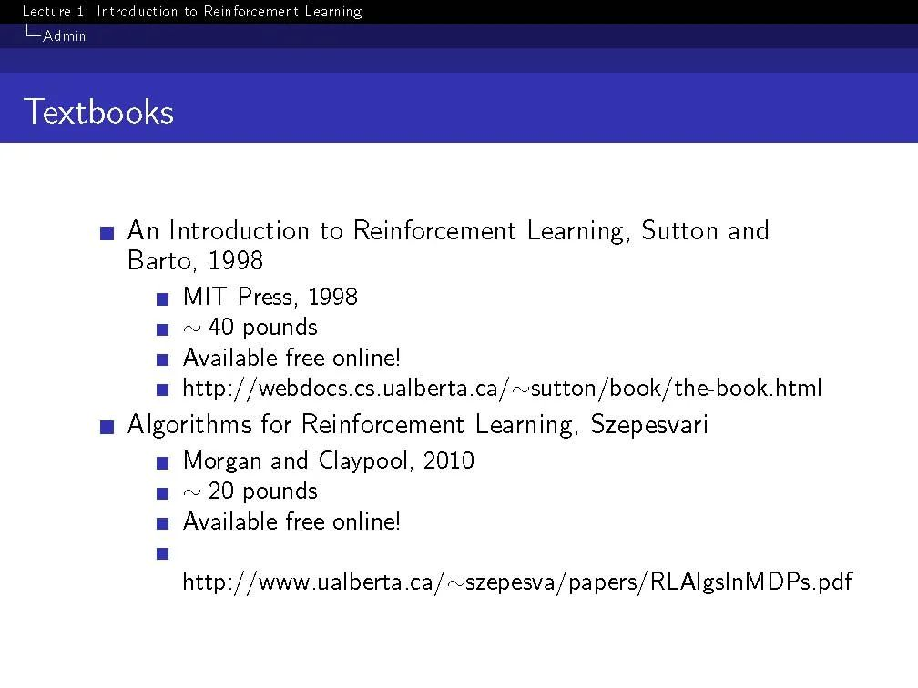《强化学习导论》经典课程10讲，DeepMind大神David Silver主讲-CSDN博客