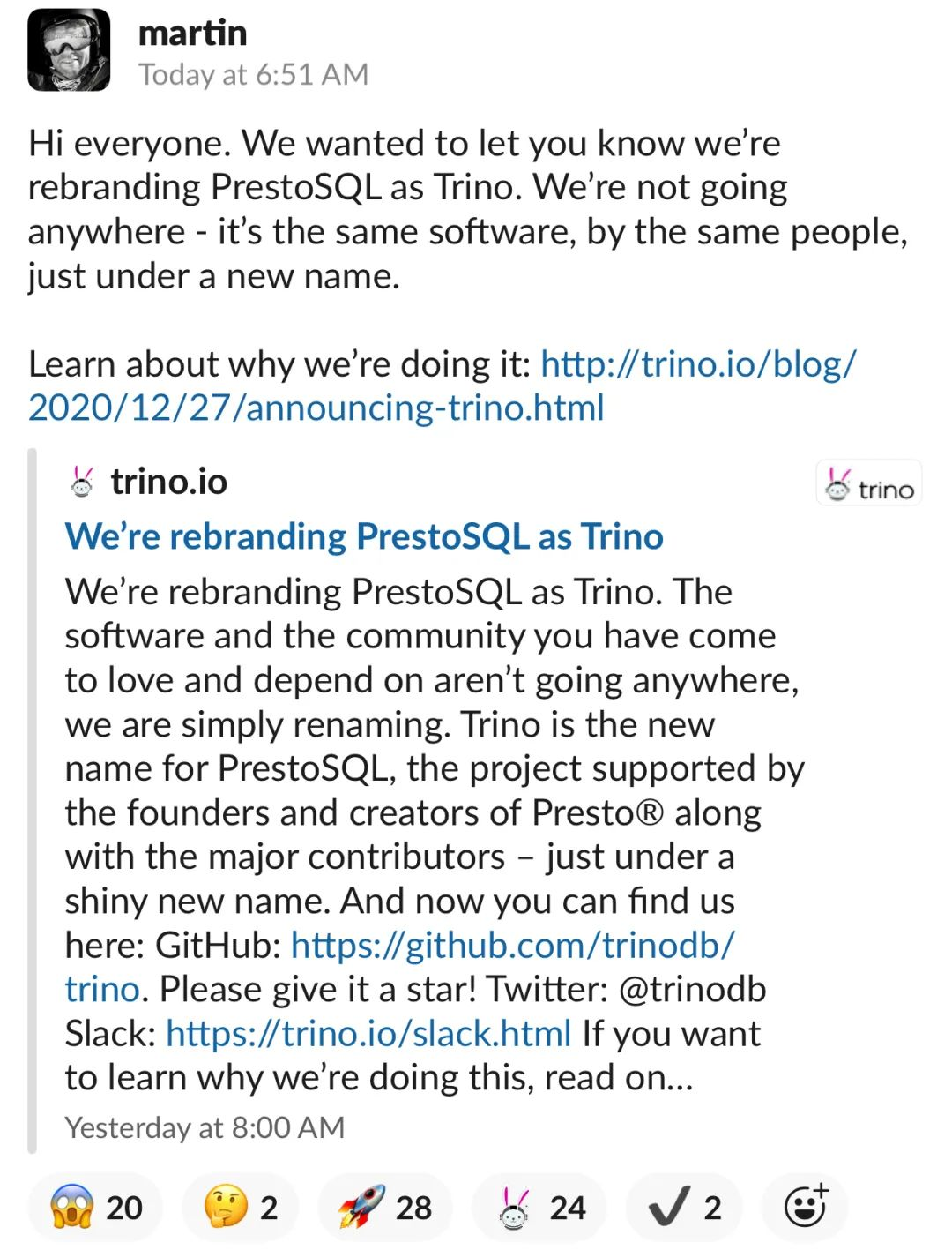 PrestoSQL 项目更名为 Trino，彻底和 PrestoDB 分家-CSDN博客