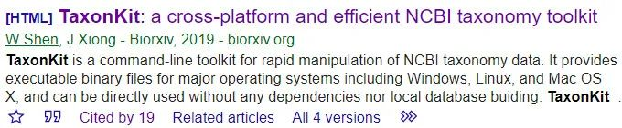 TaxonKit：小巧、高效、实用的NCBI分类学数据命令行工具-CSDN博客