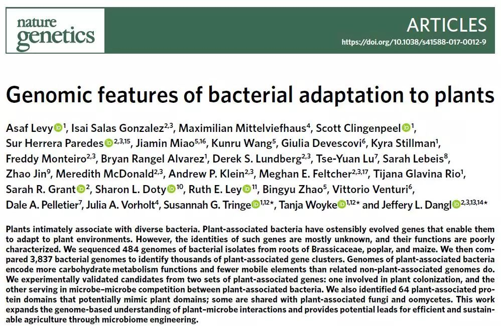 Nature Genetics：微生物如何适应植物的？-CSDN博客