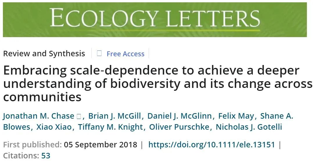 Ecology Letters：生物多样性的多维性、尺度依赖性及稀疏曲线的深度认知-CSDN博客