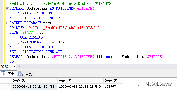 SQL Server 2016 启用数据库TDE 压缩性能提升_restore requires maxtransfersize=131072 ...